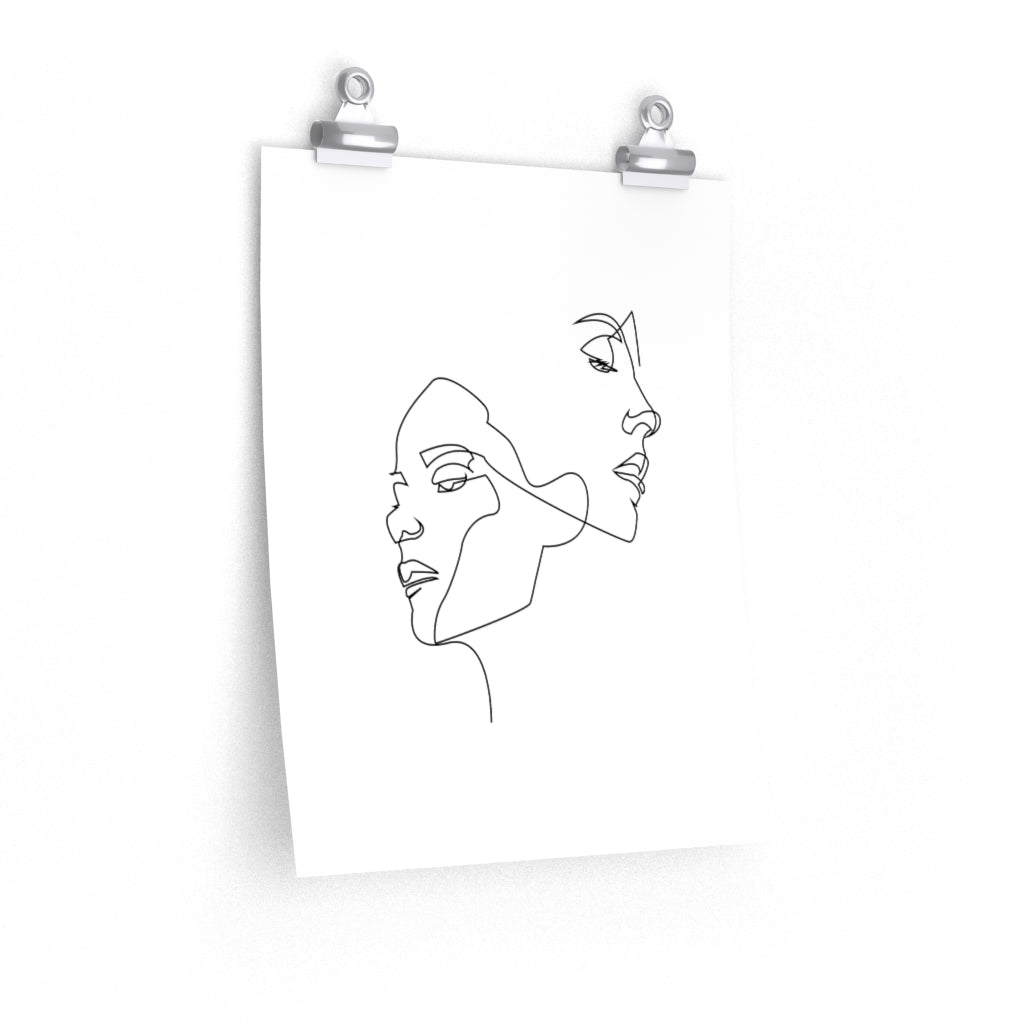 Continuous Line Drawing Minimalist Woman Matte Poster – Artisan Hideout