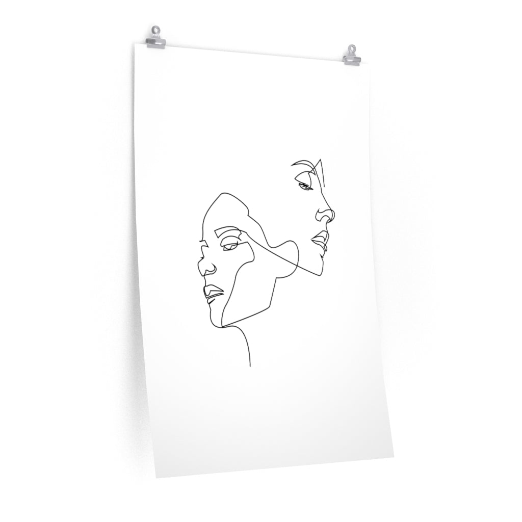 Continuous Line Drawing Minimalist Woman Matte Poster – Artisan Hideout